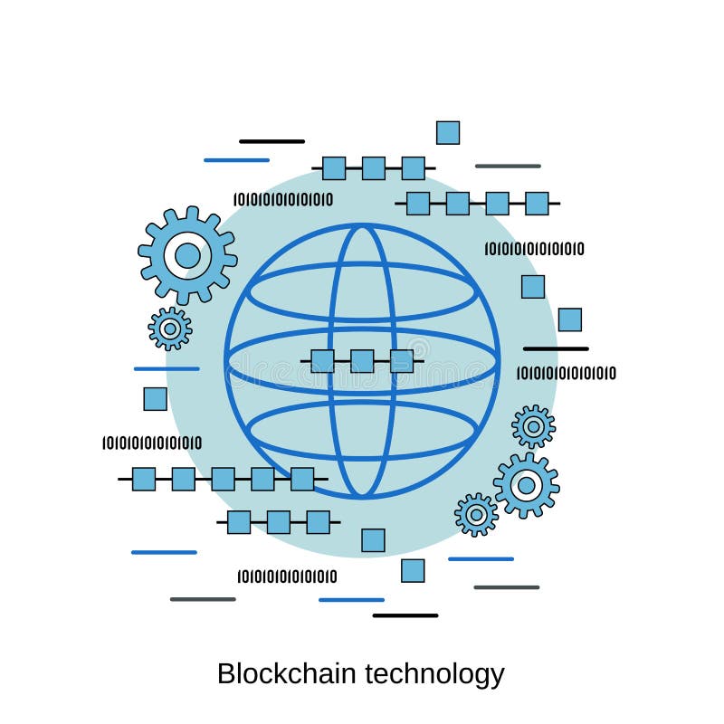 Blockchain Technology Flat Design Vector Concept Stock Vector ...