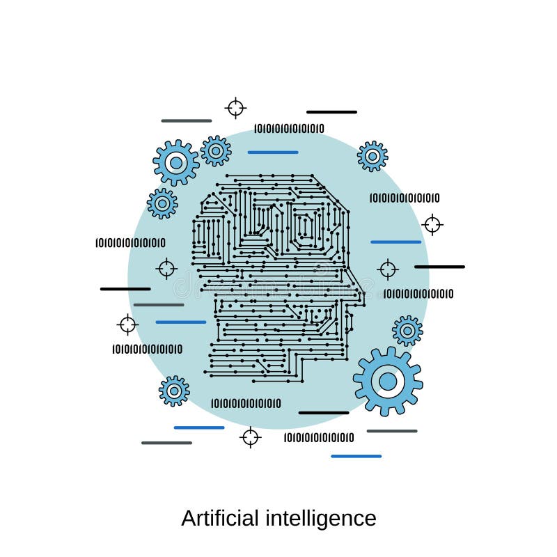 Artificial Intelligence, Digital Technology Flat Design Vector Concept ...