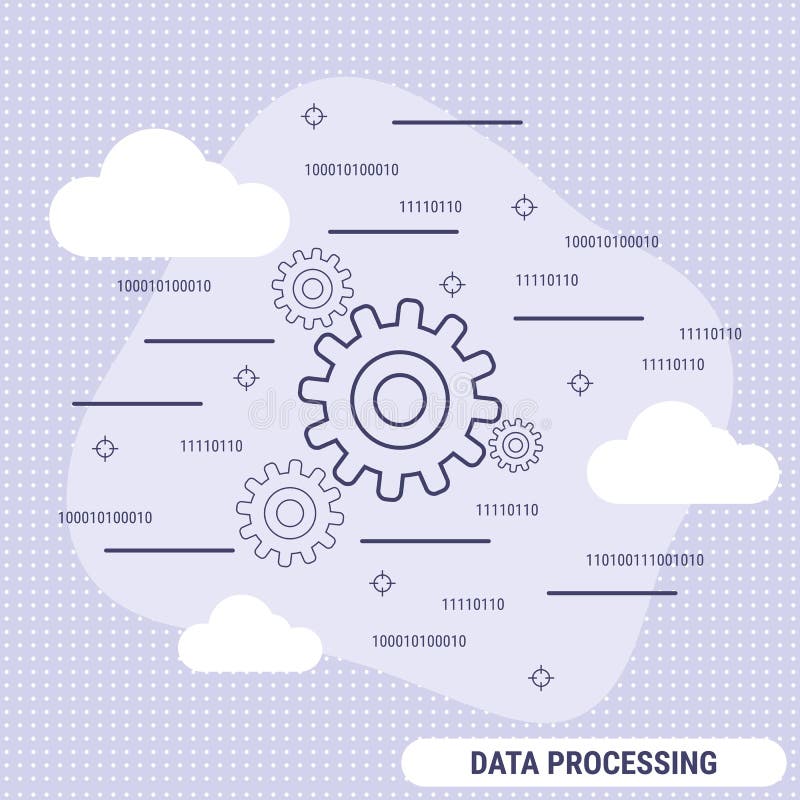 Data Processing, Information Computing Flat Design Vector Concept Stock ...