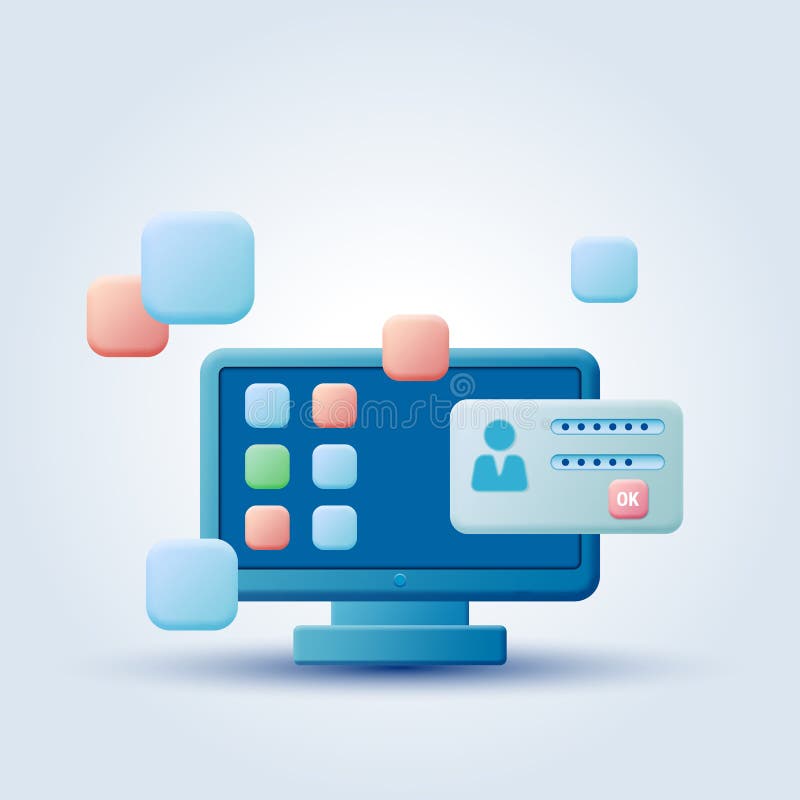 Data Protection, Computer Security Cartoon Vector Concept Stock Vector ...