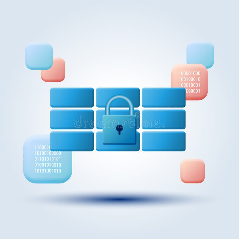 Firewall, Computer Security, Data Protection Cartoon Vector Concept ...