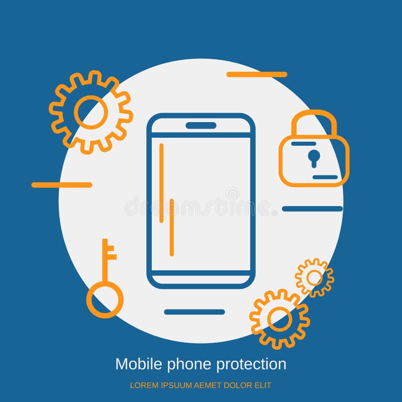 Mobile Phone Protection Flat Style Vector Concept Stock Vector ...