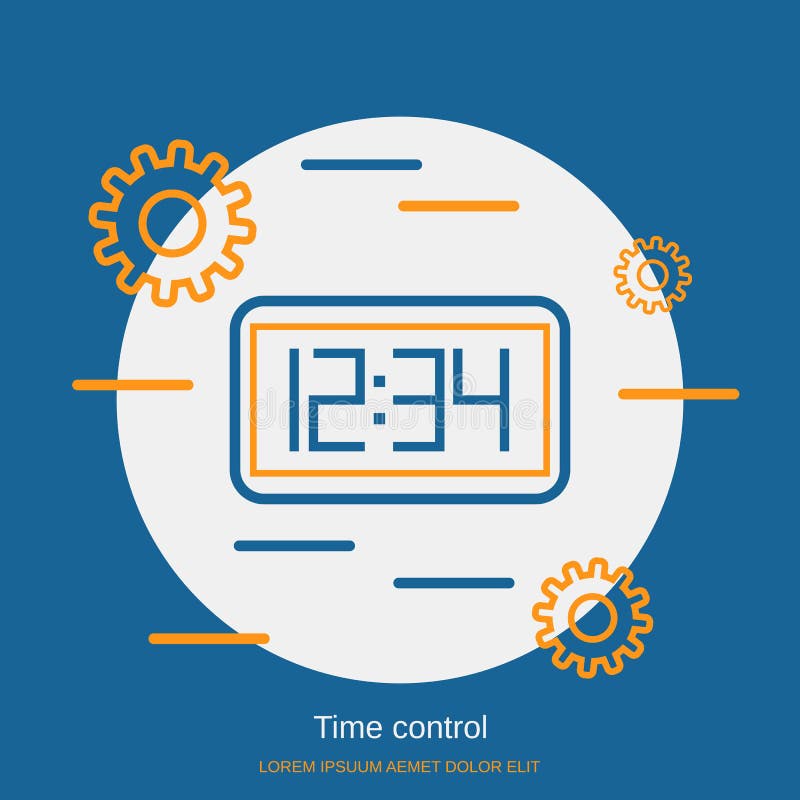 Time Control Flat Style Vector Concept Stock Vector - Illustration of ...