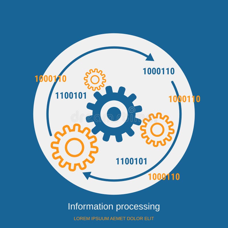 Information Processing, Data Computing Flat Style Vector Concept Stock ...