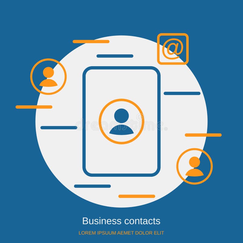Business Contacts Flat Style Vector Concept Stock Illustration ...