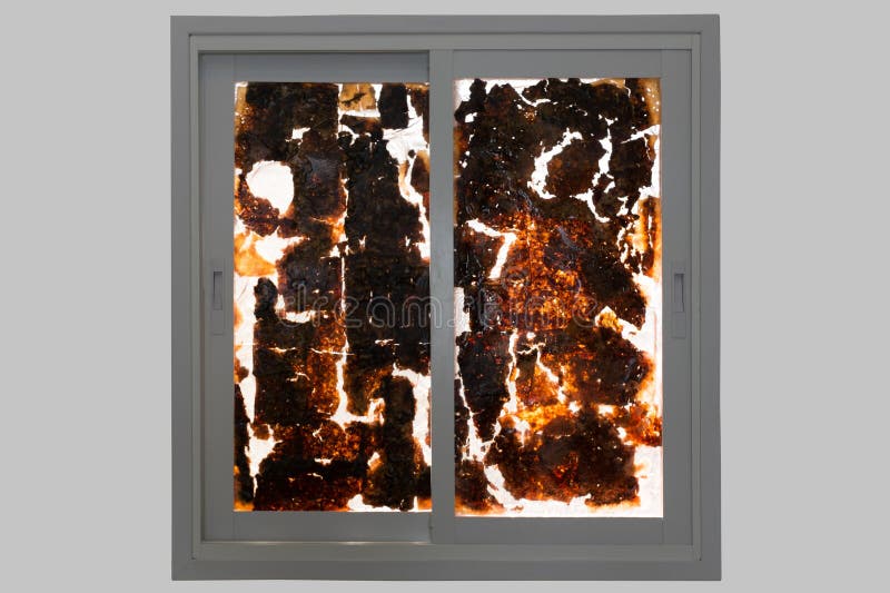A Concept of an Abstract Burning Flame Window on Fire Stock Image ...