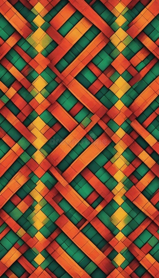 Abstract Checkered Lines Pattern in Mexican Colors. Generative AI Stock ...