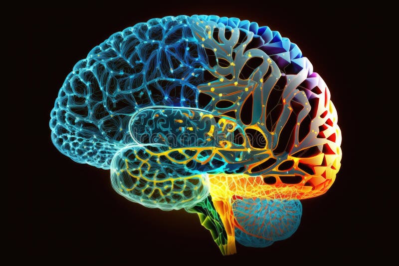 Concept of Abstract Creative Thinking in Form of Human Brain Stock ...