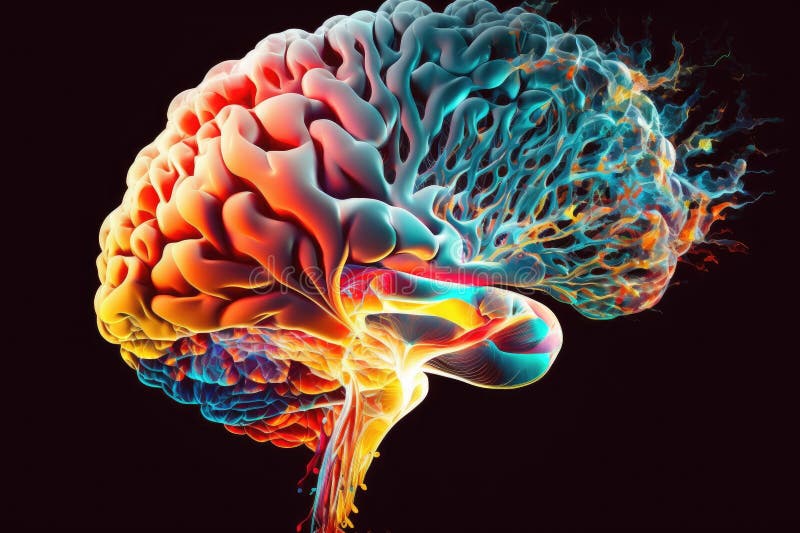 Concept of Abstract Creative Thinking in Form of Human Brain Stock ...