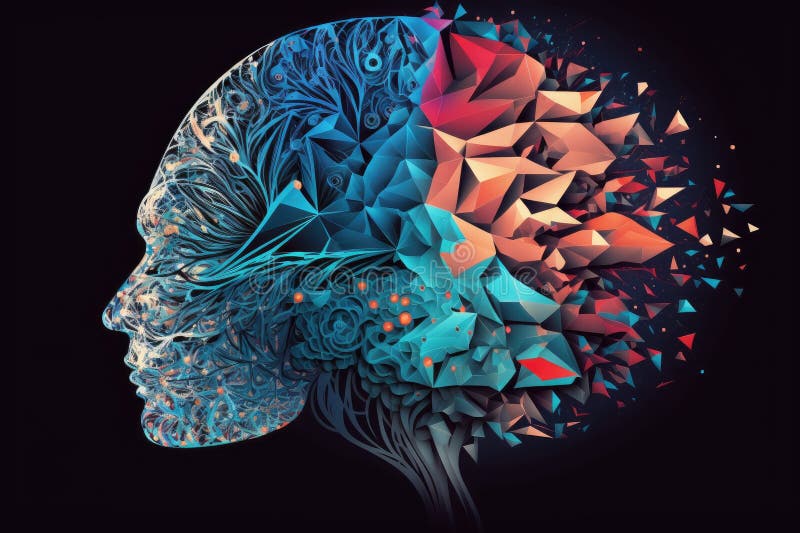 Concept of Abstract Creative Thinking in Form of Human Brain Stock ...