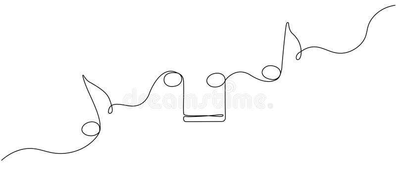 Concept of Abstract Lines of Musical Notes in Simple Linear Style ...