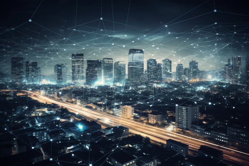 Abstract Wireless Network and Connection Technology Concept Seamlessly ...