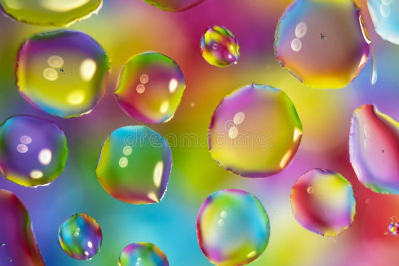 Abstract Gradient of Water Drops on a Glass, Multicolored Drops Stock ...