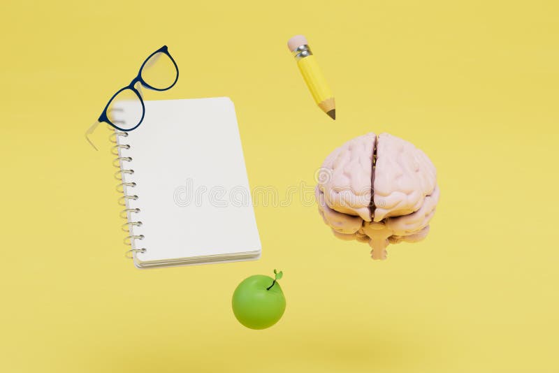 The Concept of Active Learning. Brain, Pencil, Apple, Glasses and ...