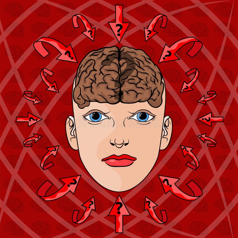 Concept of Addressing Issues in Women S Head. Vector Stock Vector ...