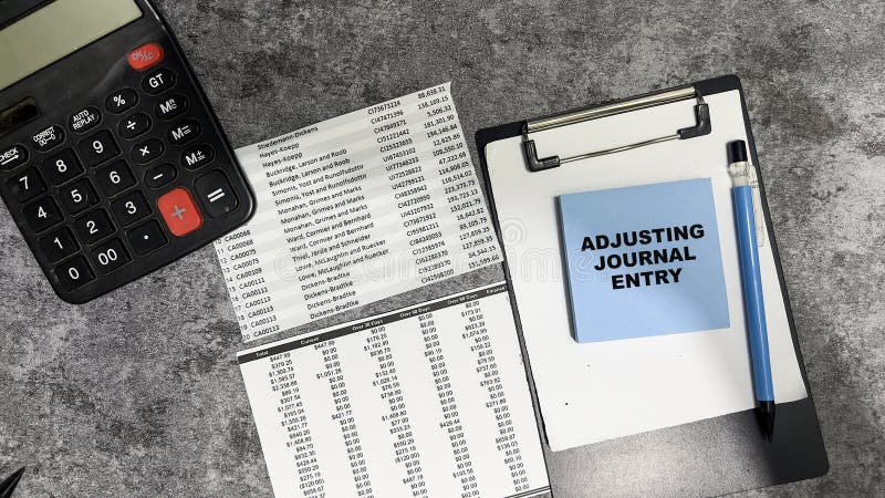 Concept of Adjusting Journal Entry Write on Sticky Notes Isolated on ...