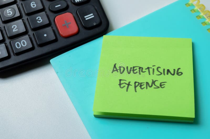 Concept of Advertising Expense Write on Sticky Notes Isolated on White ...