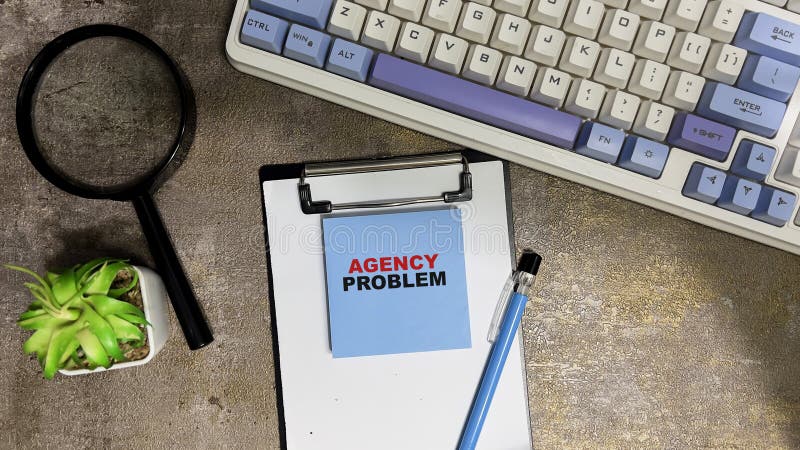 Concept of Agency Problem Write on Sticky Notes Isolated on Wooden ...