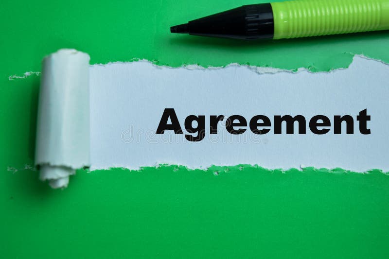 Concept of Agreement Text Written in Torn Paper Stock Image - Image of ...