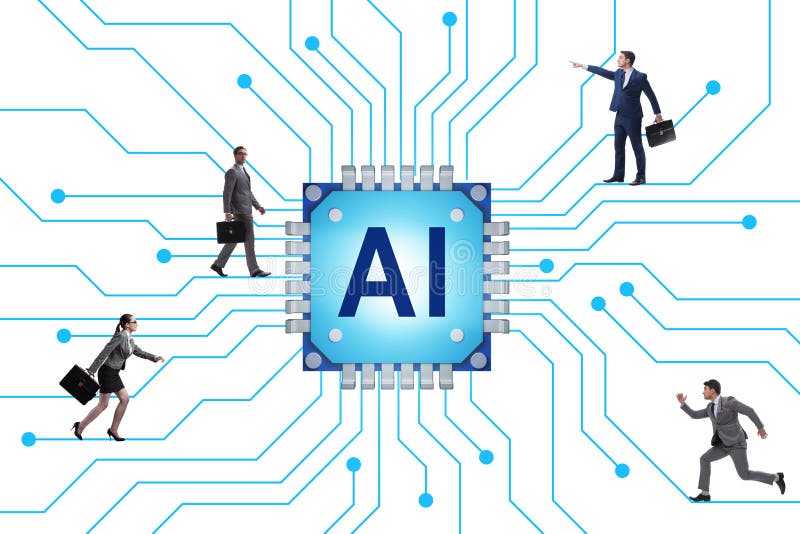 Concept of AI - Artificial Intelligence in Action Stock Image - Image ...