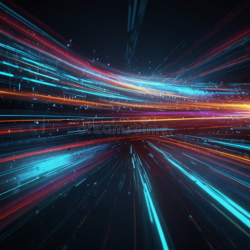 Concept of AI Featuring Rapid Motion Blur. Stock Illustration ...