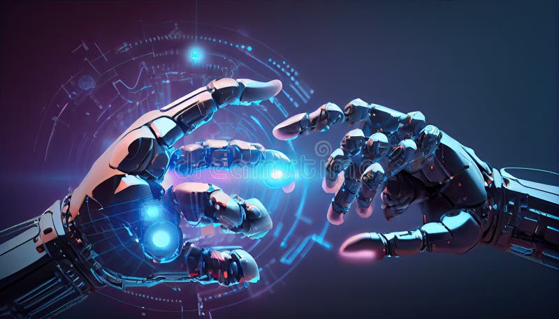 Concept of AI Helping People Stock Illustration - Illustration of data ...