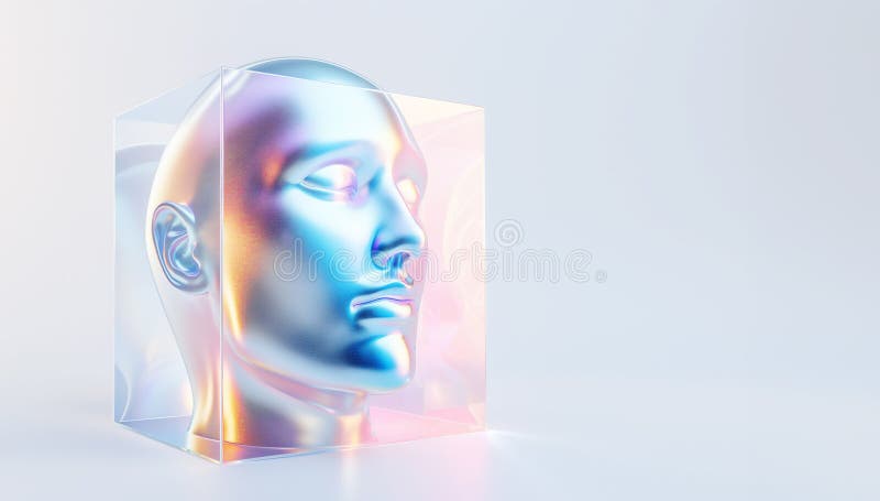 Concept of AI Machine with a Human Face Stock Illustration ...