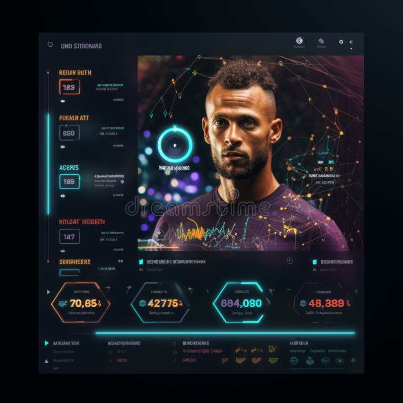 Concept of AI Powered Sports Analysis with Computer Stock Illustration ...