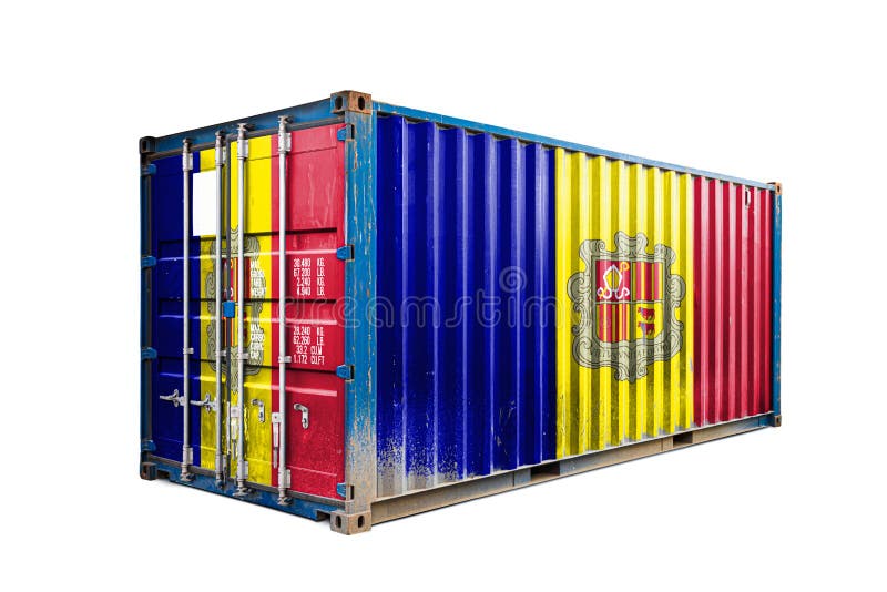 The Transporting Container with the National Flag Stock Photo - Image ...