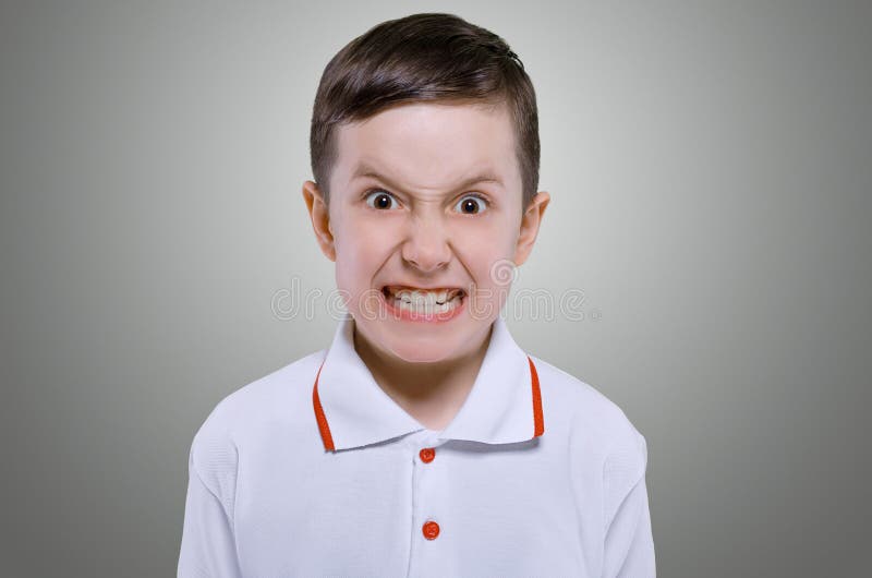 Concept of Angered Little Boy Stock Photo - Image of horizontal ...