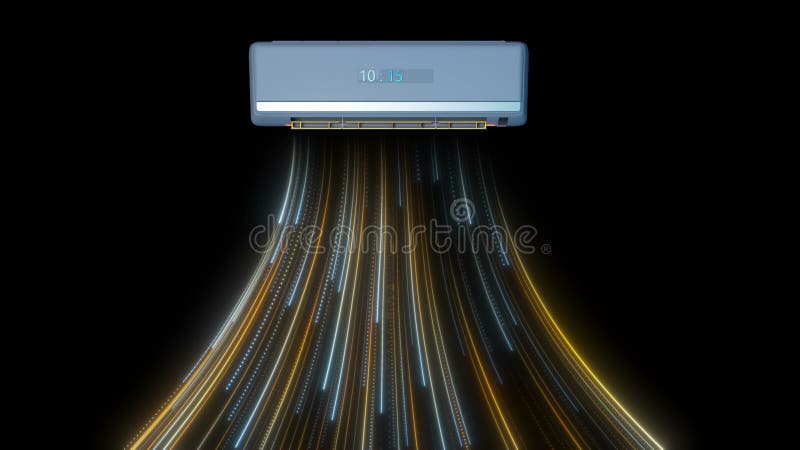 Concept Animation of an Air Conditioning Unit with the Air Flow Motion ...