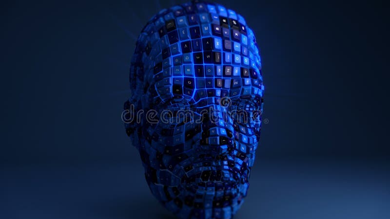 Concept Animation of a Computer Keys Head Stock Video - Video of ...