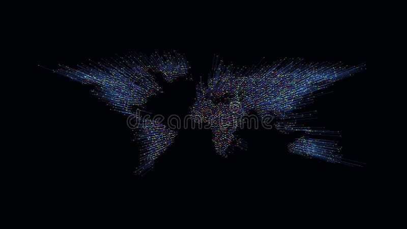 Digital World Map Animation Stock Footage - Video of globalization ...