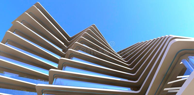 The Concept of the Apartment Building of Unusual Form. Bottom View ...