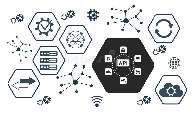 Concept of api stock illustration. Illustration of hexagon - 279201297