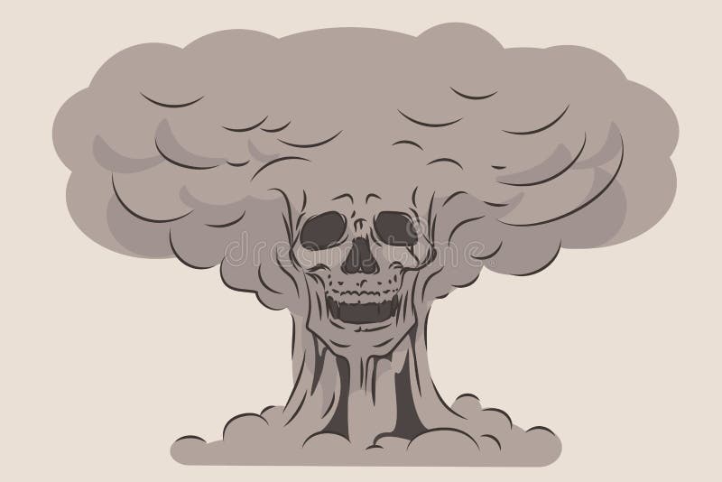 The Concept of the Apocalypse. Explosion with a Skull Stock Vector ...