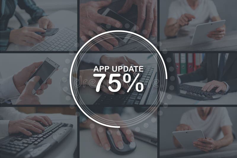 Concept of Application Update Stock Photo - Image of word, download ...