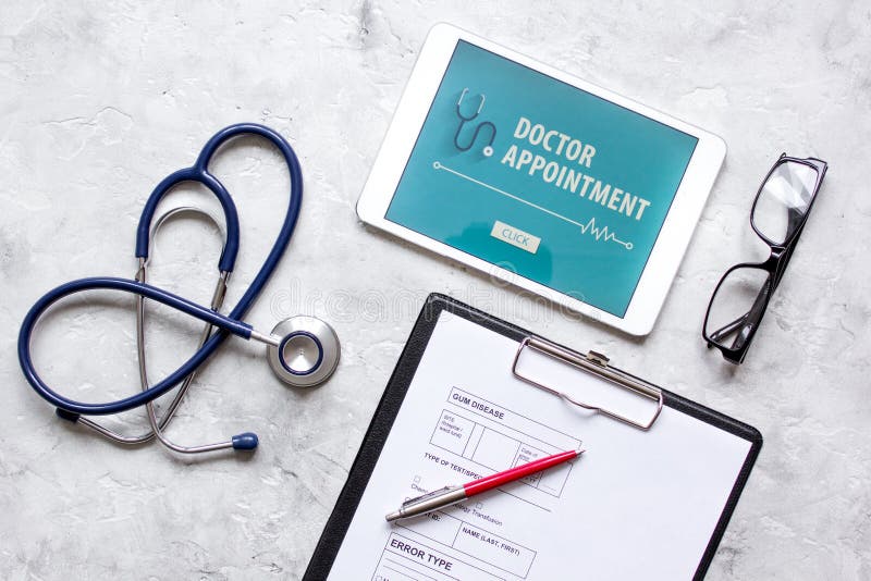 Concept of Appointment To Doctor Online Top View Stock Photo - Image of ...