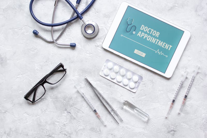 Concept of Appointment To Doctor Online Top View Stock Photo - Image of ...