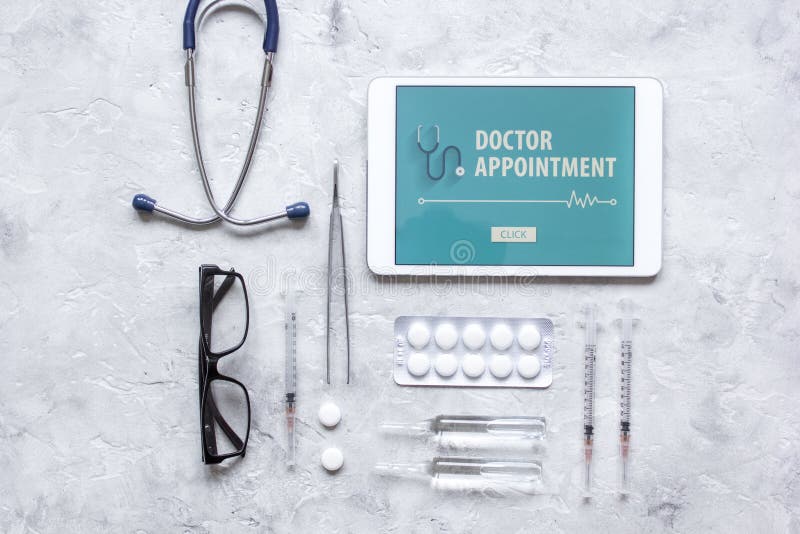 Concept of Appointment To Doctor Online Top View Stock Image - Image of ...