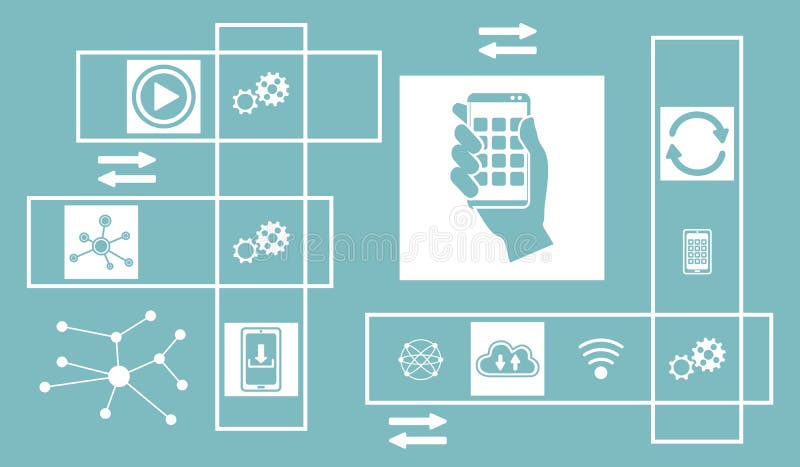 Concept of apps stock illustration. Illustration of tablet - 269810288