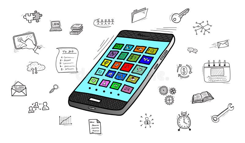 Concept of apps stock illustration. Illustration of communication ...