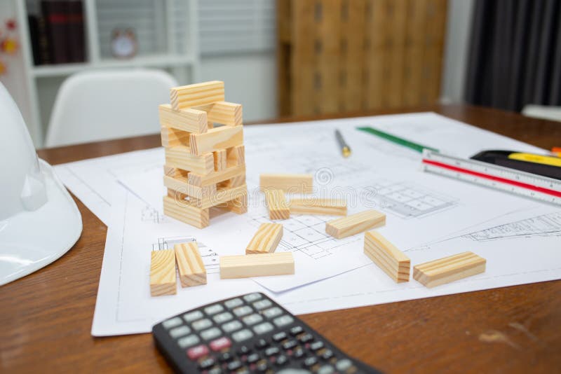 Concept Architectural Office Desk in Construction Project Ideas Drawing ...