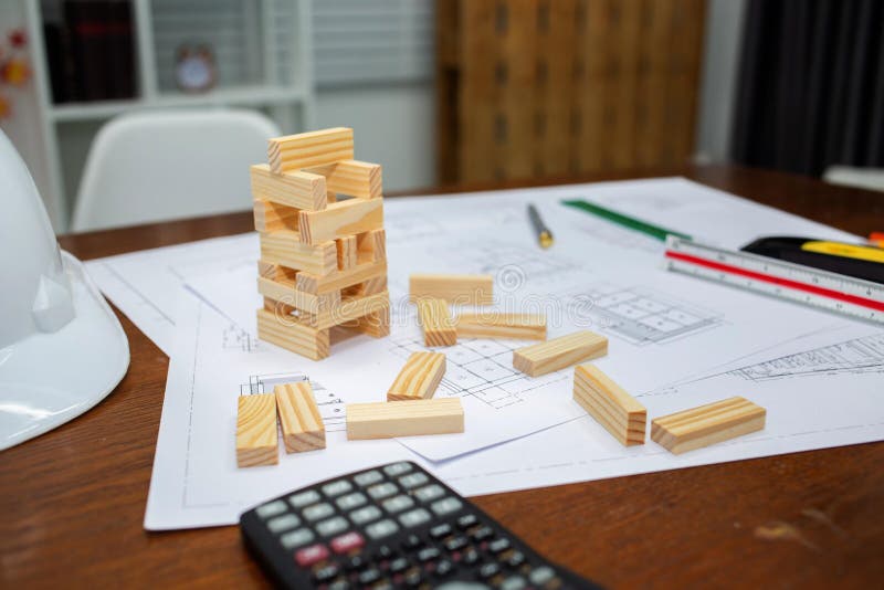 Architectural Office Desk Background Construction Project Ideas Concept ...