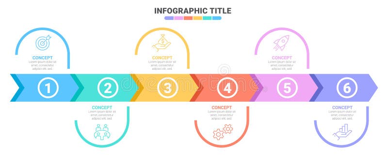 Concept of Arrow Business Model with 6 Successive Steps. Stock Vector ...
