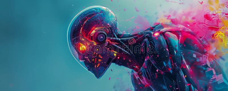 Concept Art of a Bionic Human Integrated with Synthetic Organs, Vibrant ...
