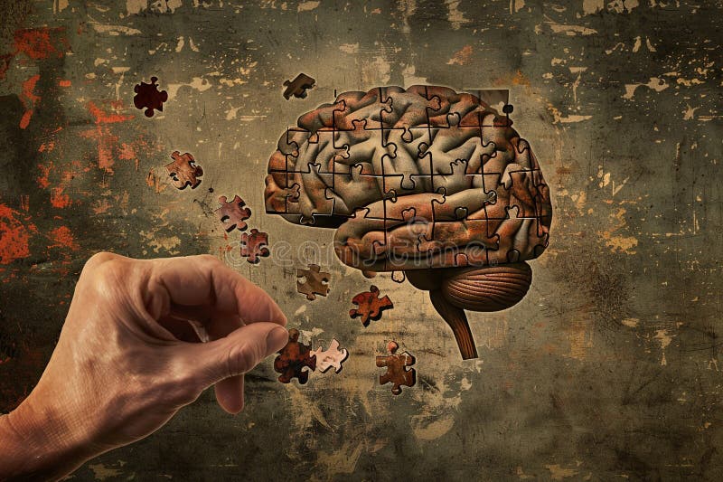 Concept Art of a Brain Puzzle Being Solved Representing the ...