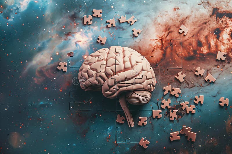 Concept Art of a Brain Puzzle Being Solved Representing the ...