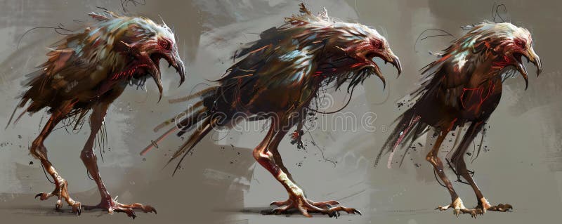 Menacing Birdlike Creature Intricate Details Textures Depicted Three ...