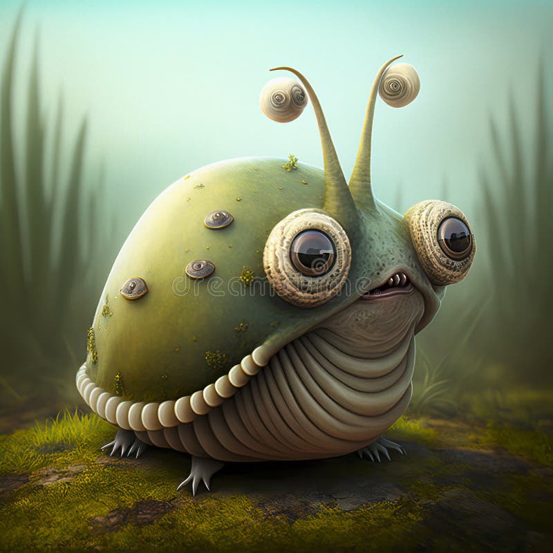 Concept Art Cute Fantasy Snail Stock Illustration - Illustration of ...